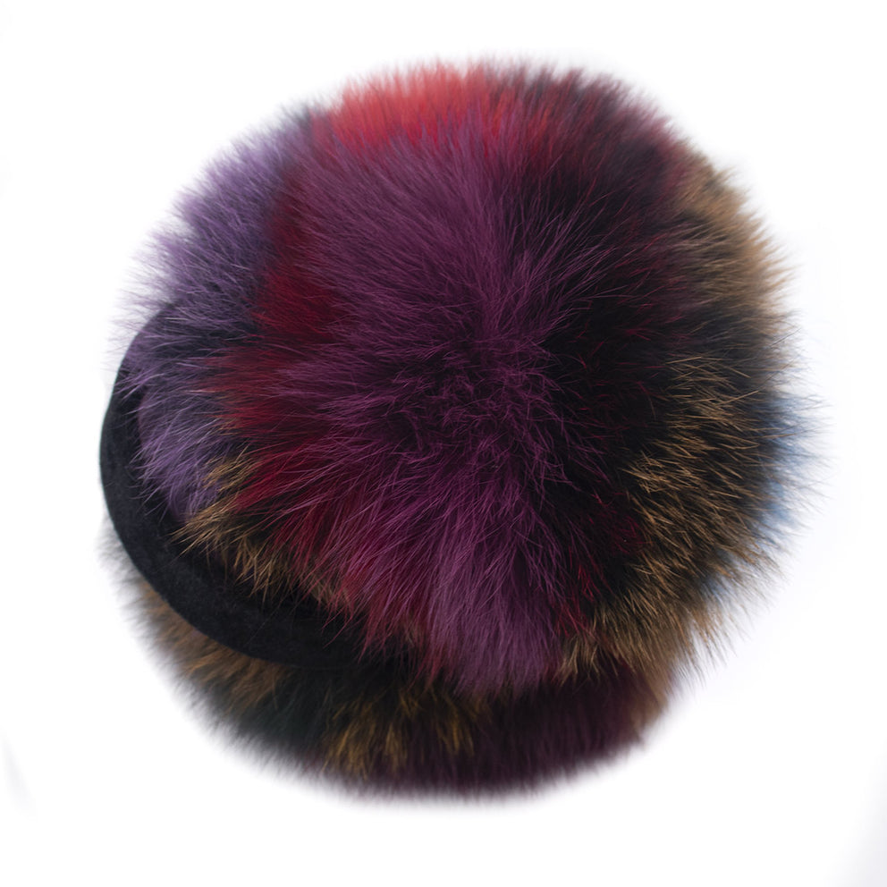 Rabbit Fur Cuff Hat with Suede Crown – Surell Accessories